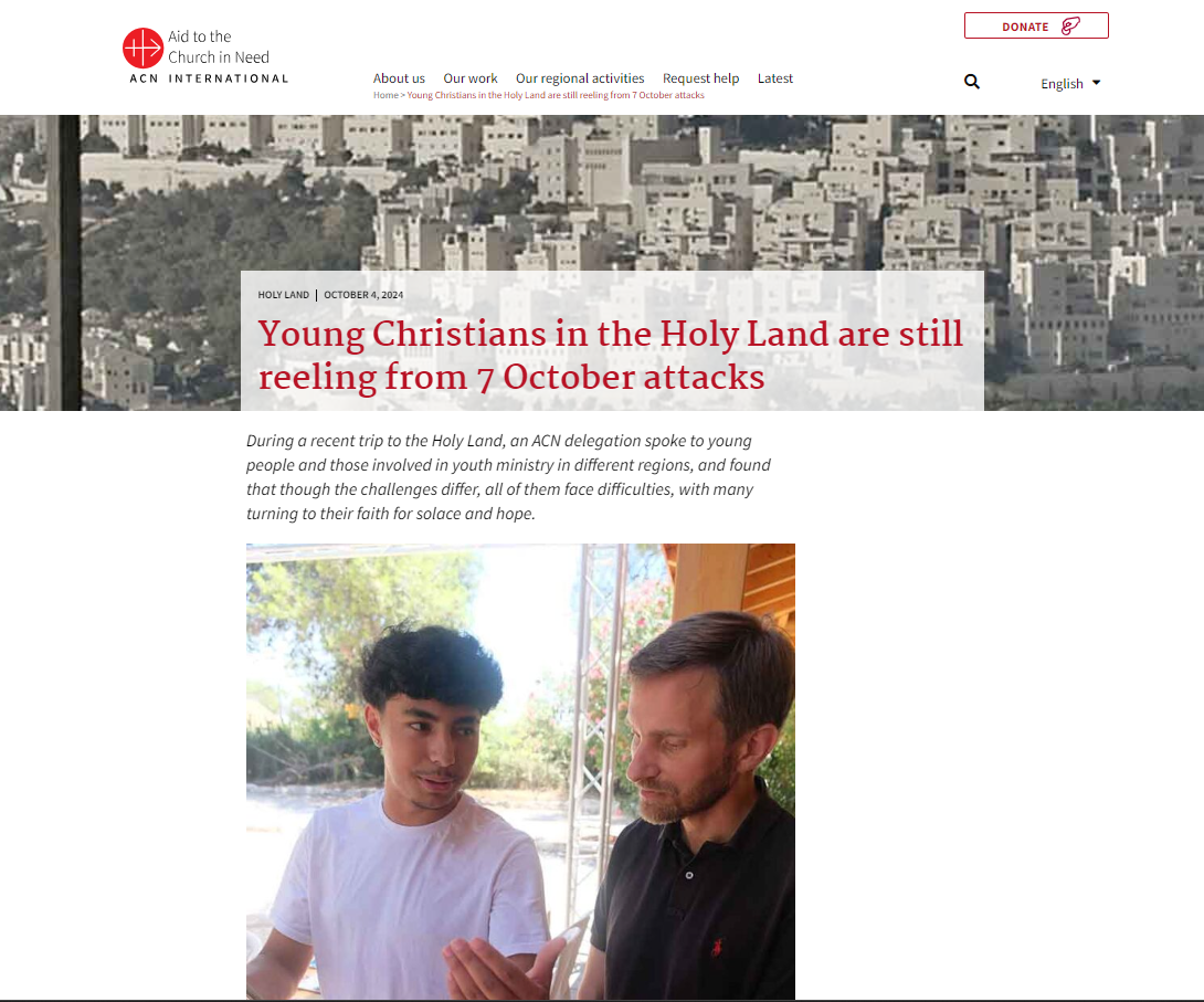 Young Christians in the Holy Land are still reeling from 7 October ...